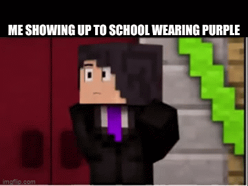 Look for an 8th grader wearing a purple button-up if you go to my school - Imgflip