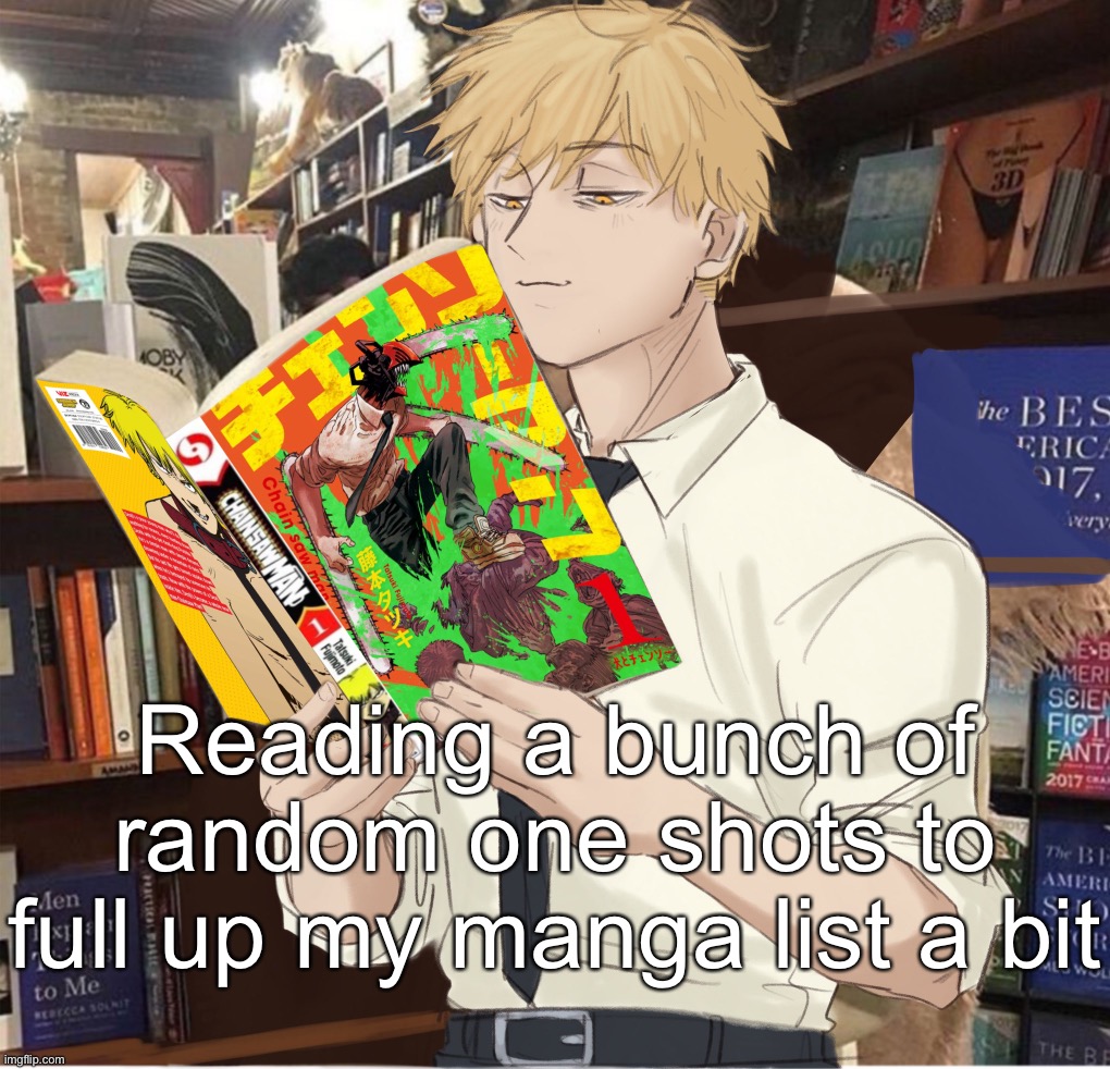 Denji reading chainsaw man - Imgflip