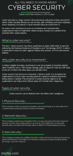 Cyber Security | Cyberroot Risk Advisory (CR Group) - Imgflip