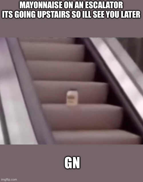 mayonnaise on an escalator - Imgflip