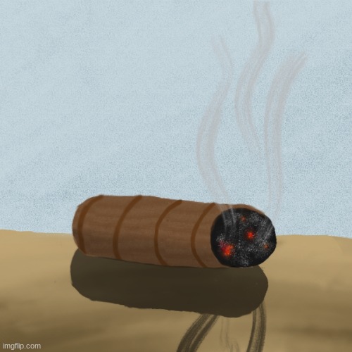 "He put his cigar down, fingers covered with ash, filling the room with a stuffy haze." - Imgflip