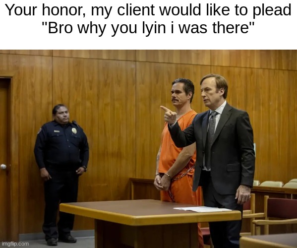 “Your Honor, My Client ___” - Imgflip