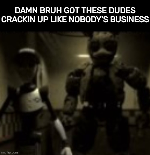 Image tagged in springtrap and staff bot staring at you - Imgflip