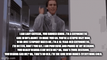 Patrick Bateman explaining - Imgflip