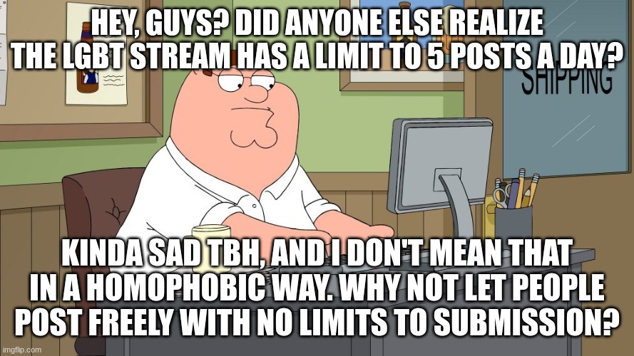peter griffin at the computer - Imgflip