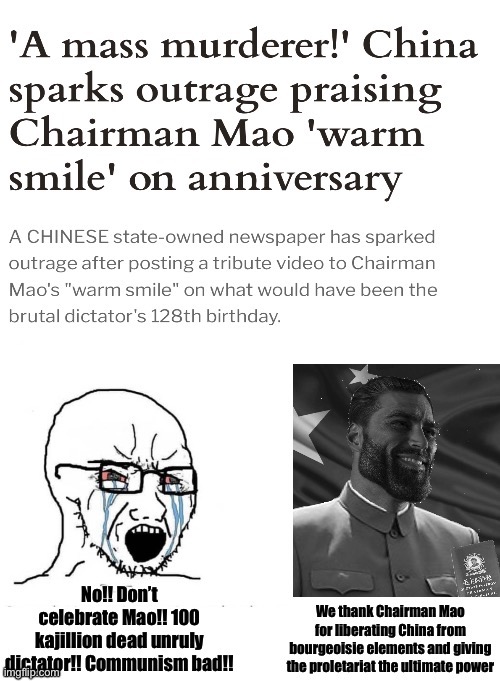 You’d think that when actual Chinese people are celebrating him ...