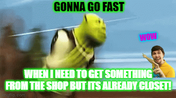 shrek shop running - Imgflip
