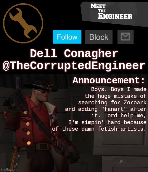 Corrupt's Engineer Announcement Template - Imgflip