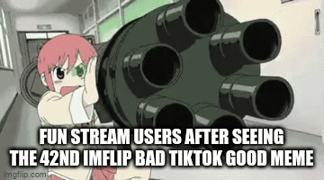 xD my friend got banned for posting too much tiktok good imgflip bad ...