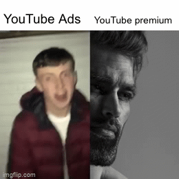 YouTube ads vs YouTube premium - Imgflip