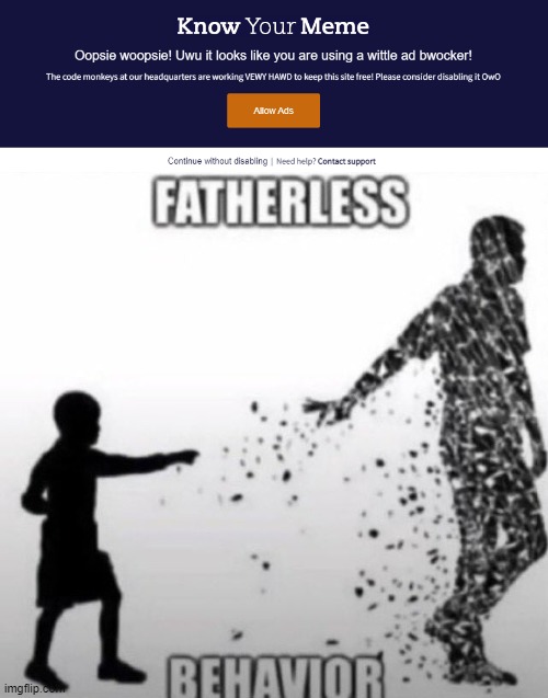 when did knowyourmeme become fatherless nahhhhh - Imgflip