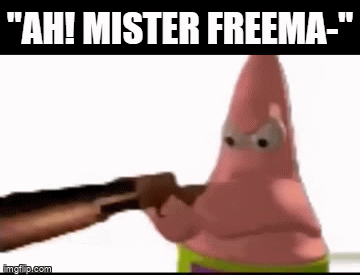 Patrick holding gun - Imgflip