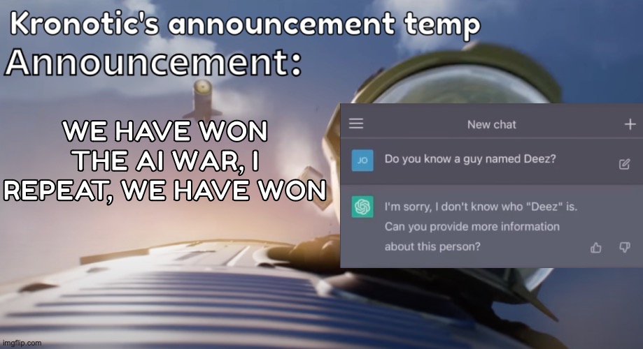 Kronotic's announcement temp #2 - Imgflip