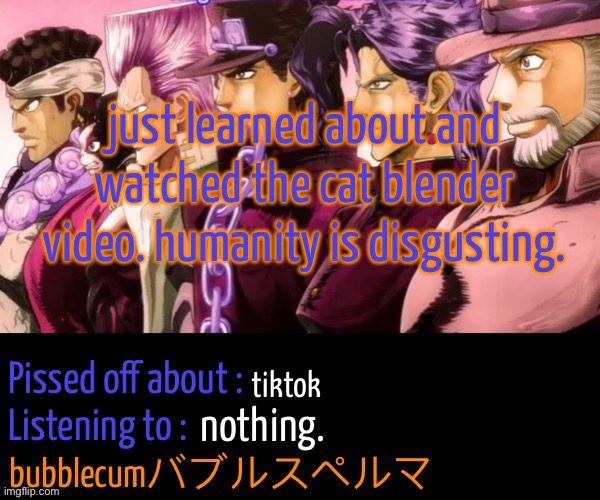 Image tagged in bubblec jjba announcement template - Imgflip