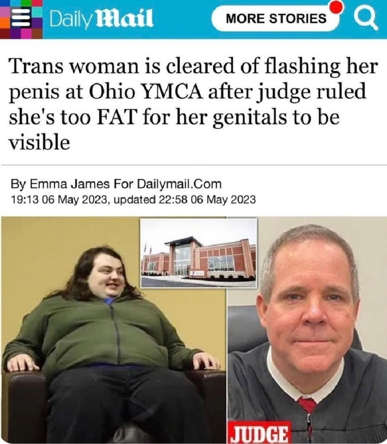 Trans woman cleared of flashing her penis at Ohio YMCA - Imgflip
