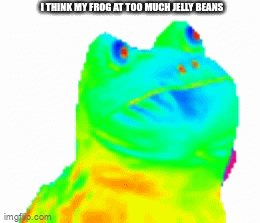 My frog ate too much jelly beans - Imgflip