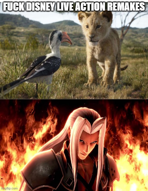 sephiroth glares at disney live action remakes - Imgflip