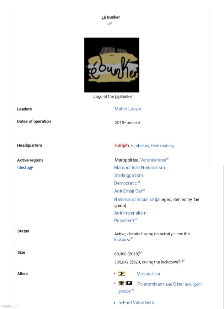 fan-made wikipedia page of le bunker - Imgflip