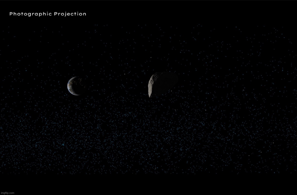 better res photo of that 2029 apophis asteroid projection i did - Imgflip