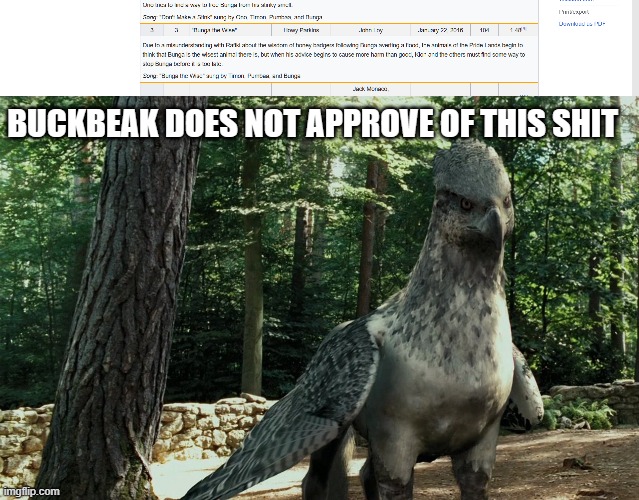 Image tagged in wise buckbeak - Imgflip
