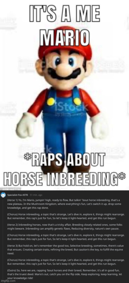 someone really made a mario-themed rap about horse inbreeding - Imgflip
