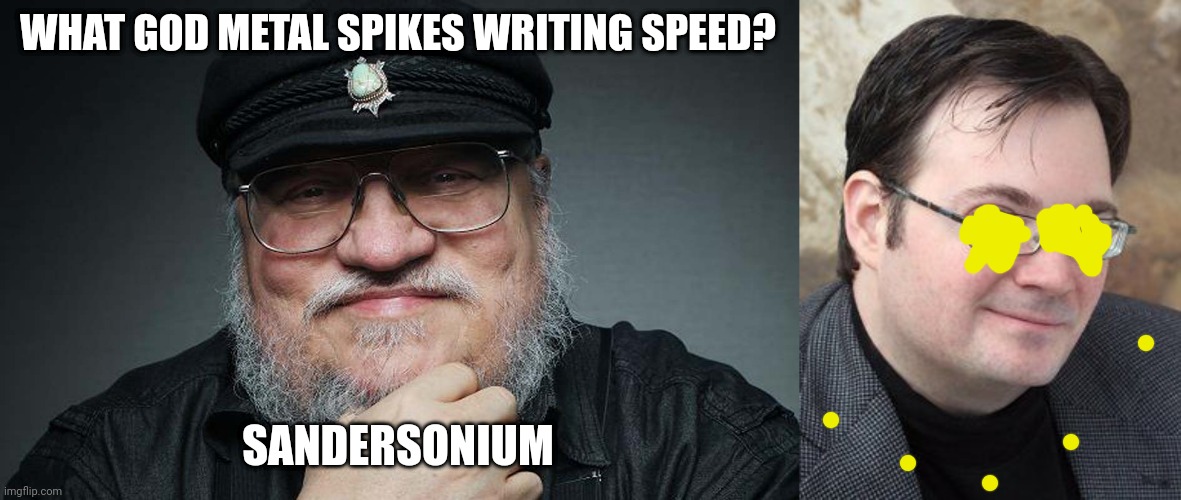 Image tagged in george r r martin,brandon sanderson - Imgflip