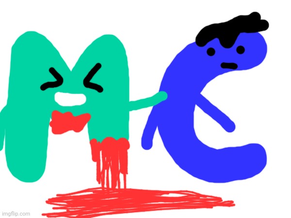 Charlie and the Alphabet Letter C is only & Letter M is R.I.P M's leg ...