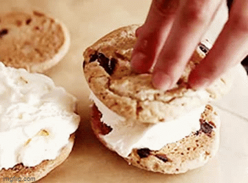 Smashing the cookie ice cream sandwich - Imgflip
