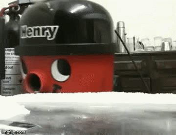 Henry sucking up lots of powder but he faints and fall's in a pit of ...