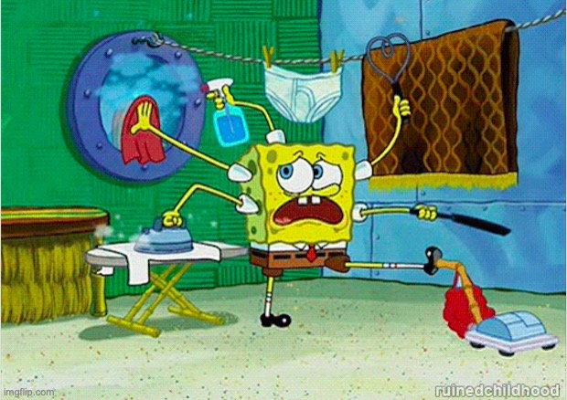 Busy Spongebob Cleaning - Imgflip
