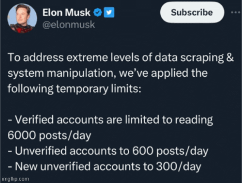 Twitter reading limit in a nutshell - Imgflip