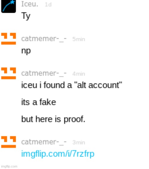 sup from alt account - Imgflip