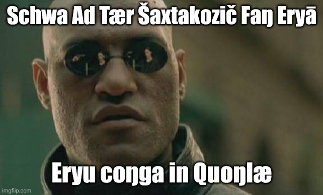 What if I told you that this conlang is Quoŋlæ - Imgflip