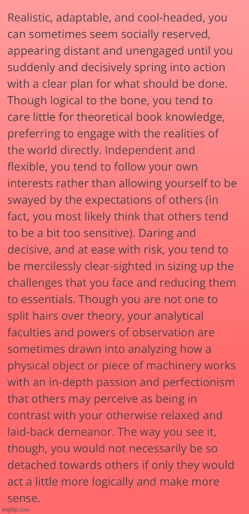 This is pretty accurate - Imgflip