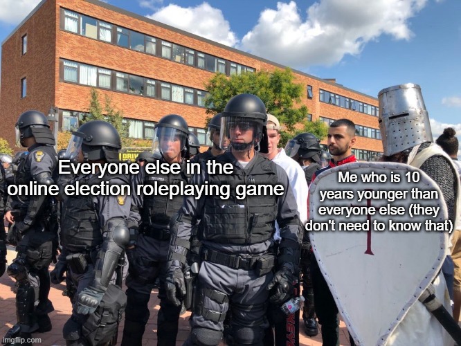 knight and riot cops - Imgflip