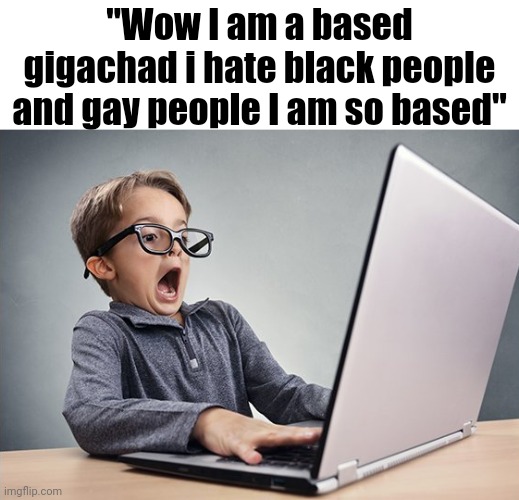 Shocked kid on computer - Imgflip