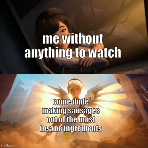 a smile lights up my face when he says "lets sausage" and makes the ...