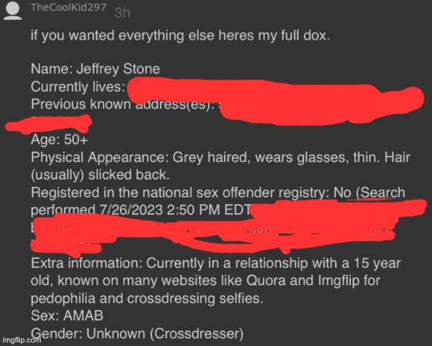 Jeffrey doxxed - Imgflip