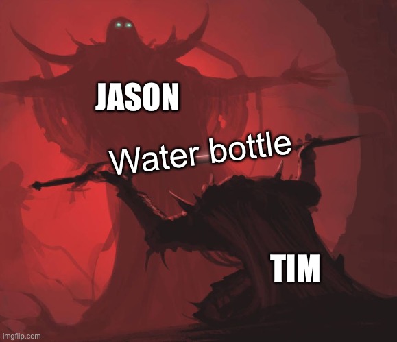 Man giving sword to larger man - Imgflip