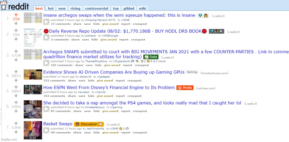 Reddit Glitch! lol, under reddit main "best" in between CDN errors ...