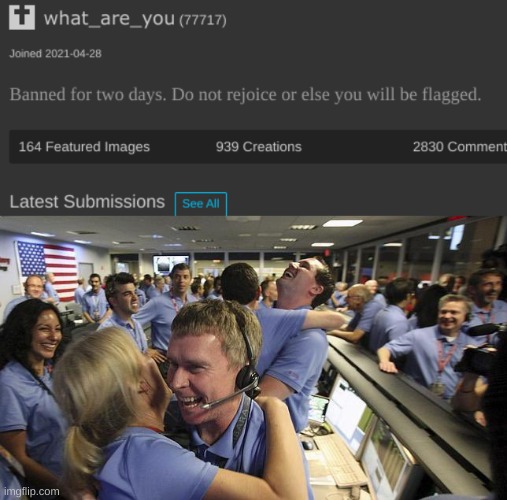 Image tagged in nasa employee hugging - Imgflip