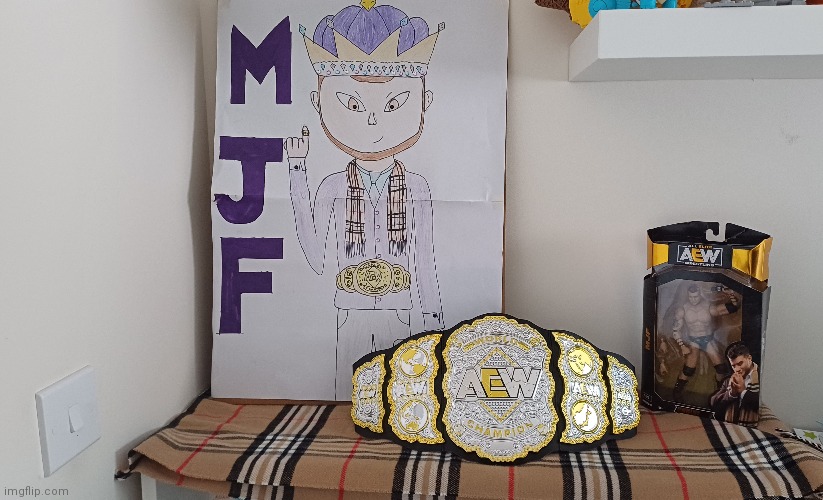 My sign for AEW All In London on the 27th August, waiting on my MJF ...