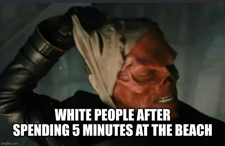 Red skull sunburn meme - Imgflip