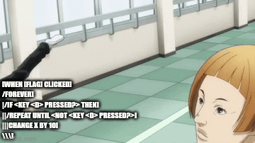 This is scratch code for moving right - Imgflip