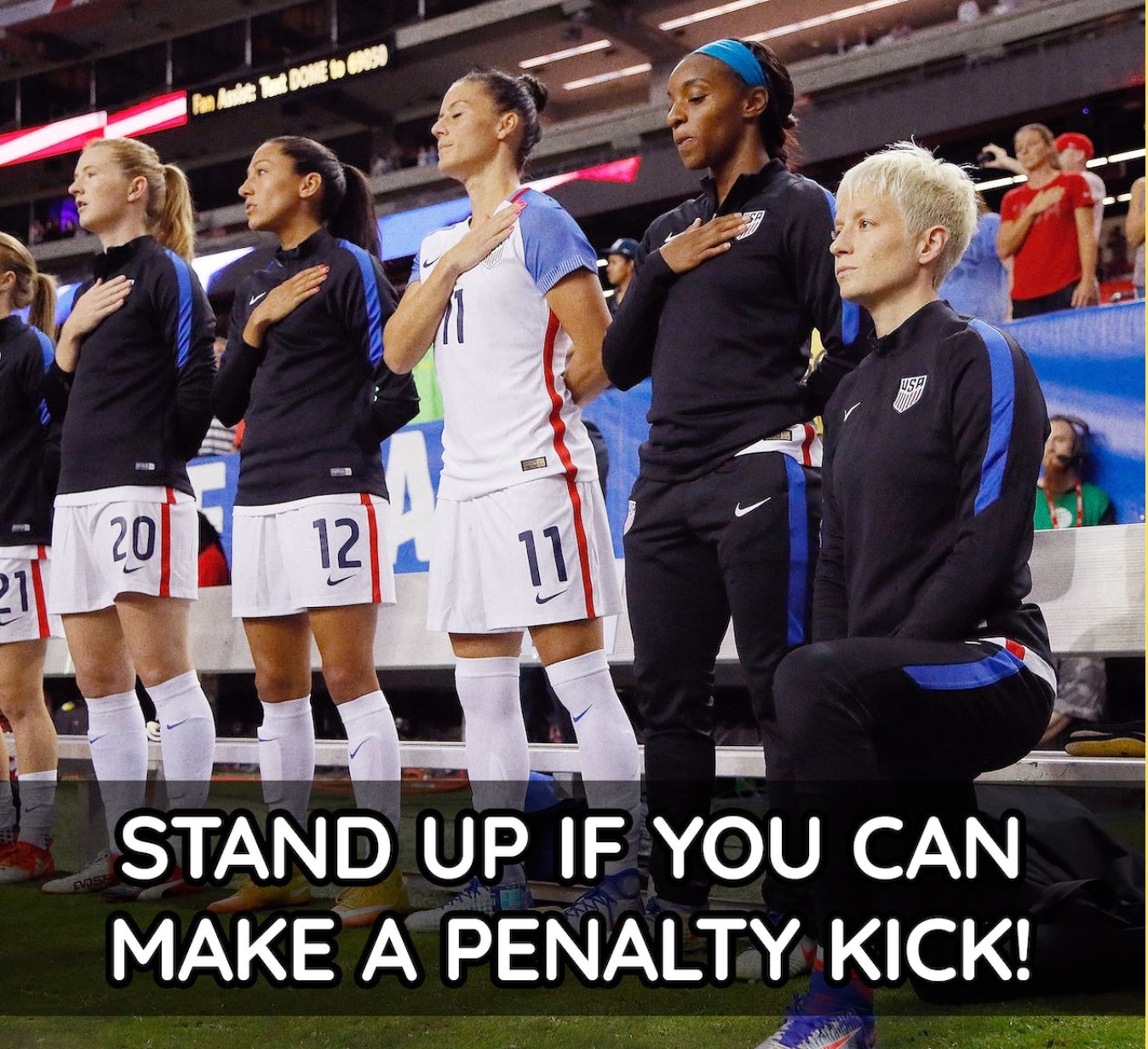 Stand up if you can make a penalty kick! - Imgflip