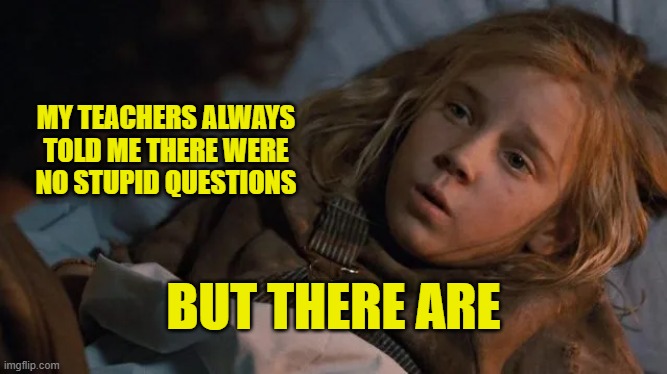 Stupid questions - Imgflip