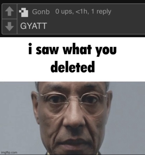 Image tagged in i saw what you deleted - Imgflip