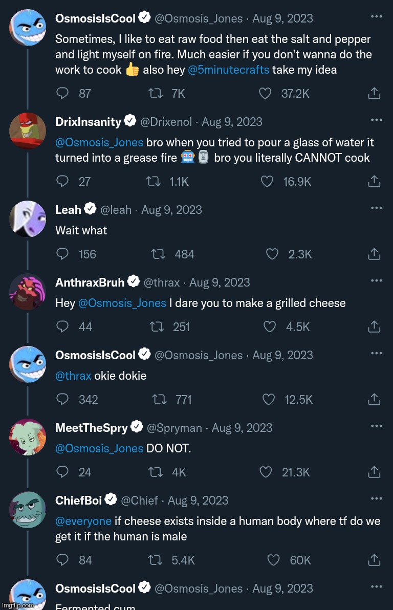 Blursed osmosis Jones tweetgen - Imgflip