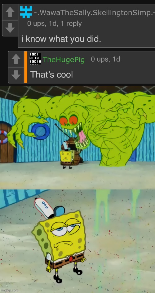 Image tagged in ghost not scaring spongebob - Imgflip