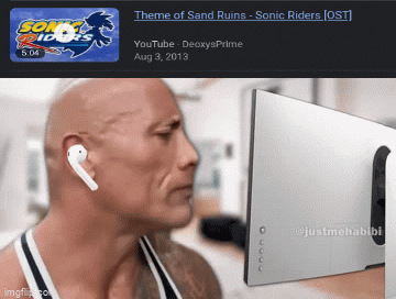 The Rock listening to music - Imgflip